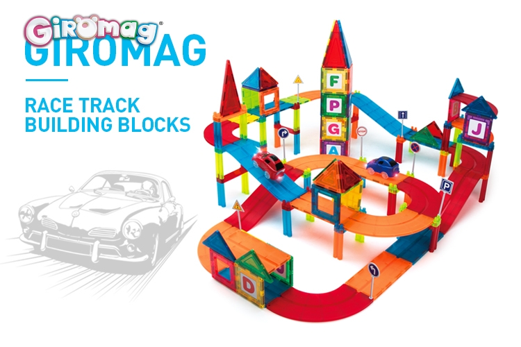 [PRE-ORDER]Giromag 126 Piece Racing Track Set New 3D Magnet Toy Car ...