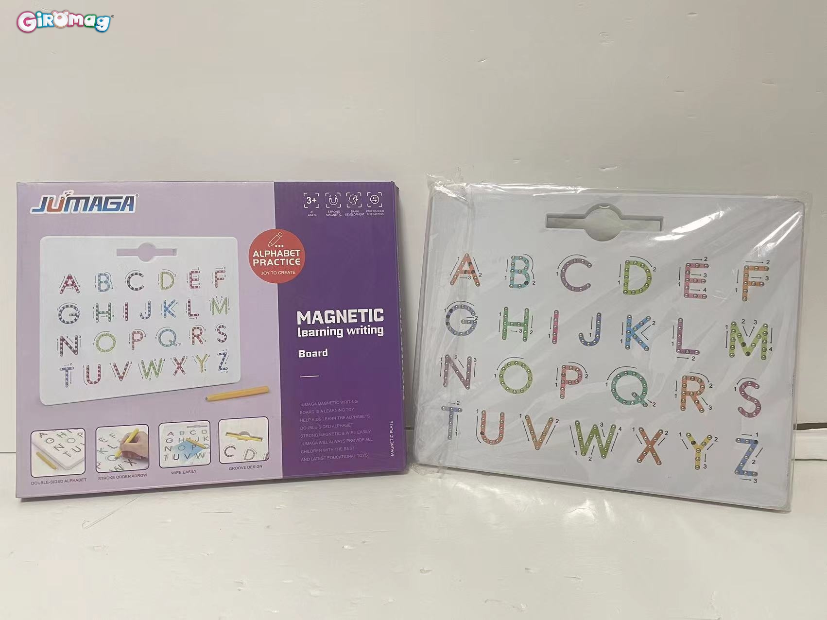JUMAGA Magnetic Alphabet Tracing Board - Double-Sided Magnetic Letter ...