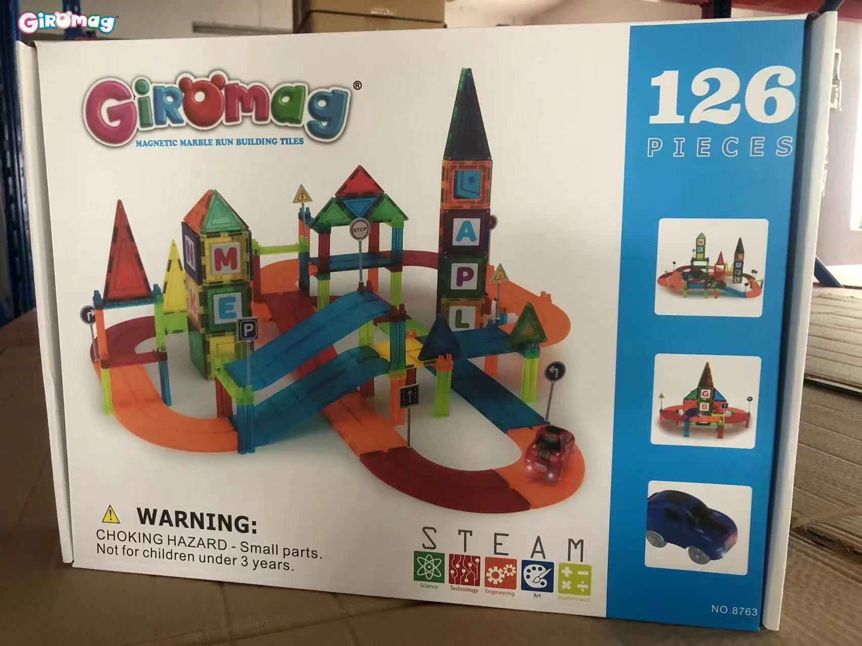 Magnetic Tiles Marble Run for Kids, 3D Pipes Magnets Building Blocks Track Set, STEM Educational ...