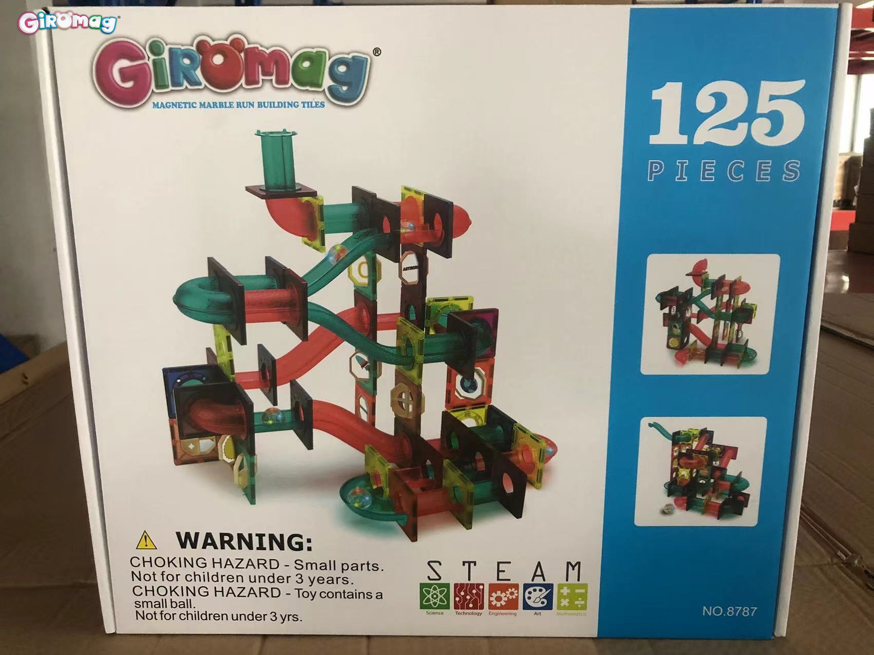 Magnetic Tiles Marble Run for Kids, 3D Pipes Magnets Building Blocks ...